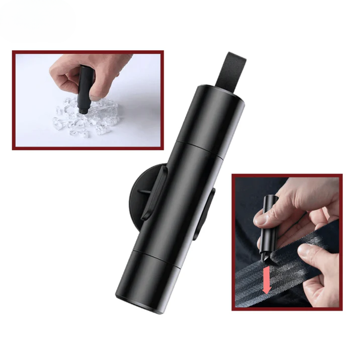 SAFEKEY | Emergency 2-in-1 Safety Tool with Window Breaker and Seat Be